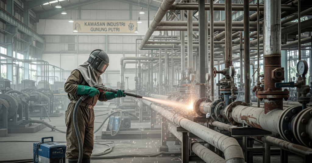 Sandblasting Pipa Pabrik untuk Industri Berkualitas
